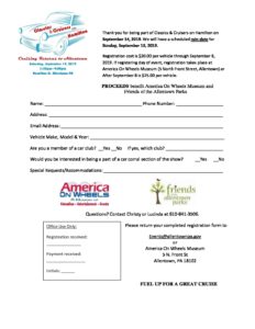 REGISTRATION FORM - America On Wheels